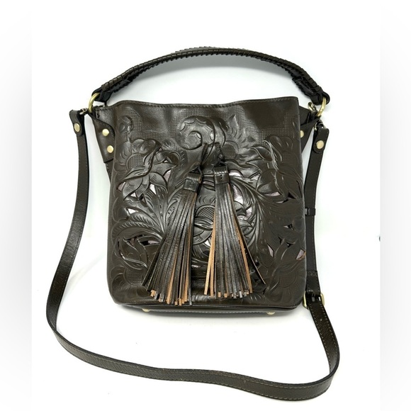 Patricia Nash | Bags | Patricia Nash Dark Moss Floral Tooled Leather ...